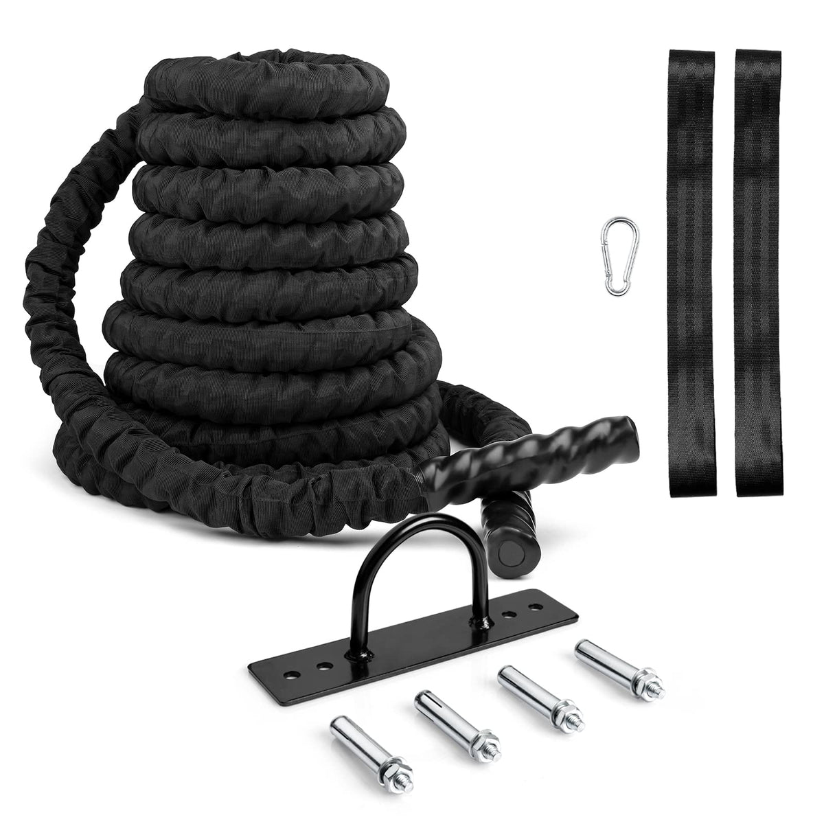 Battle Ropes with Anchor Strap Wall Mount Kit 1.5 in X 50 Ft — Sixale ...